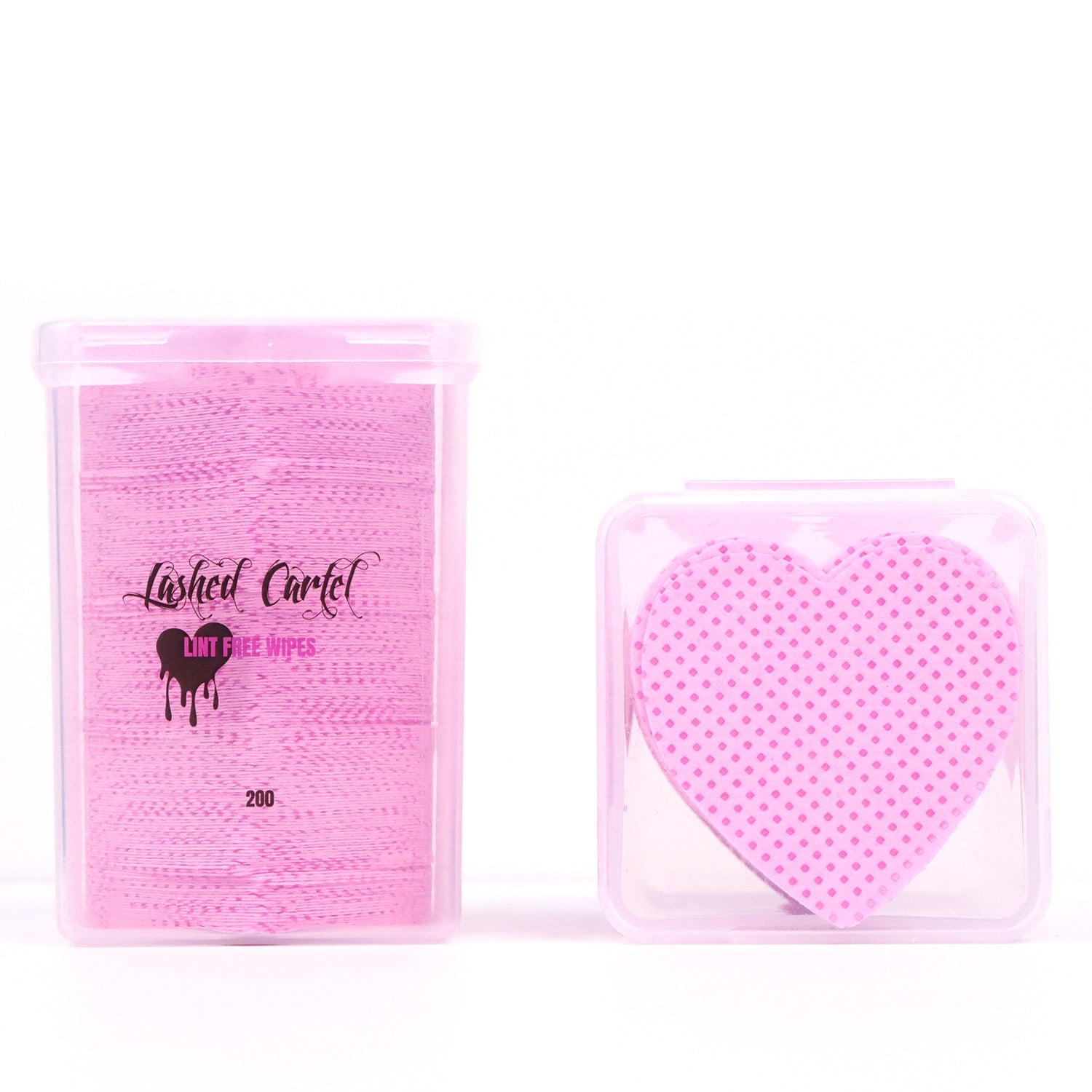Pink Heart Adhesive Wipes | Lint-Free Lash Glue Nozzle Wipes – Lashed ...